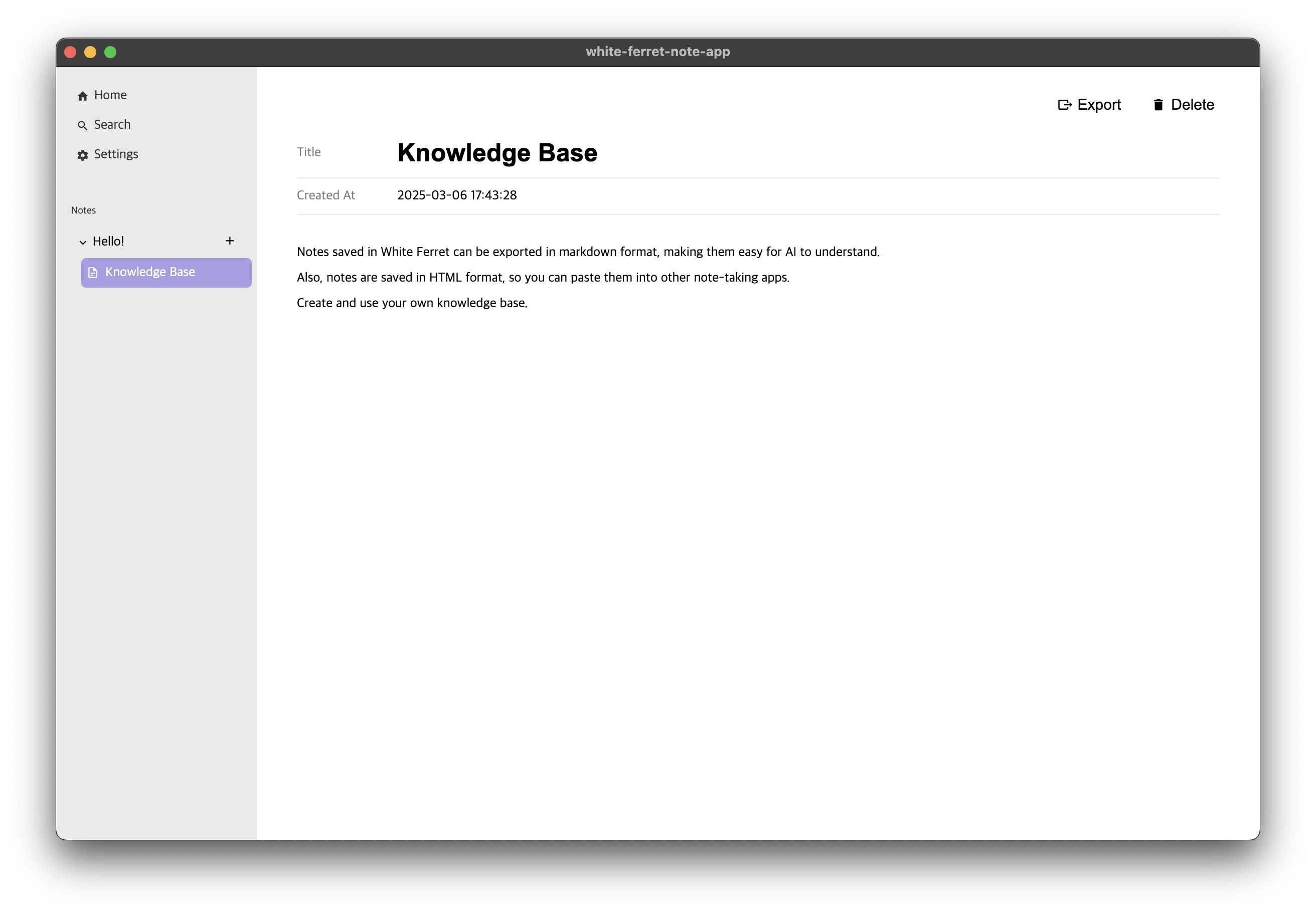 White Ferret - Free Offline Note-Taking App